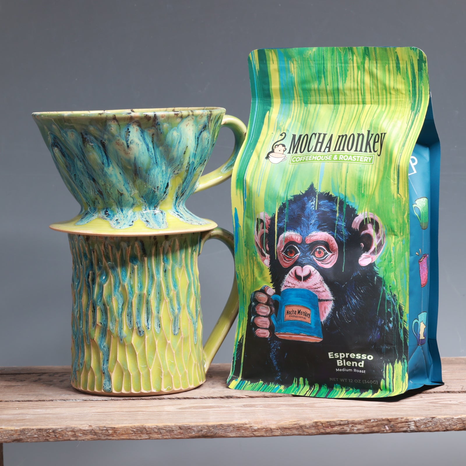 Handcrafted Mocha Monkey Pottery Mug