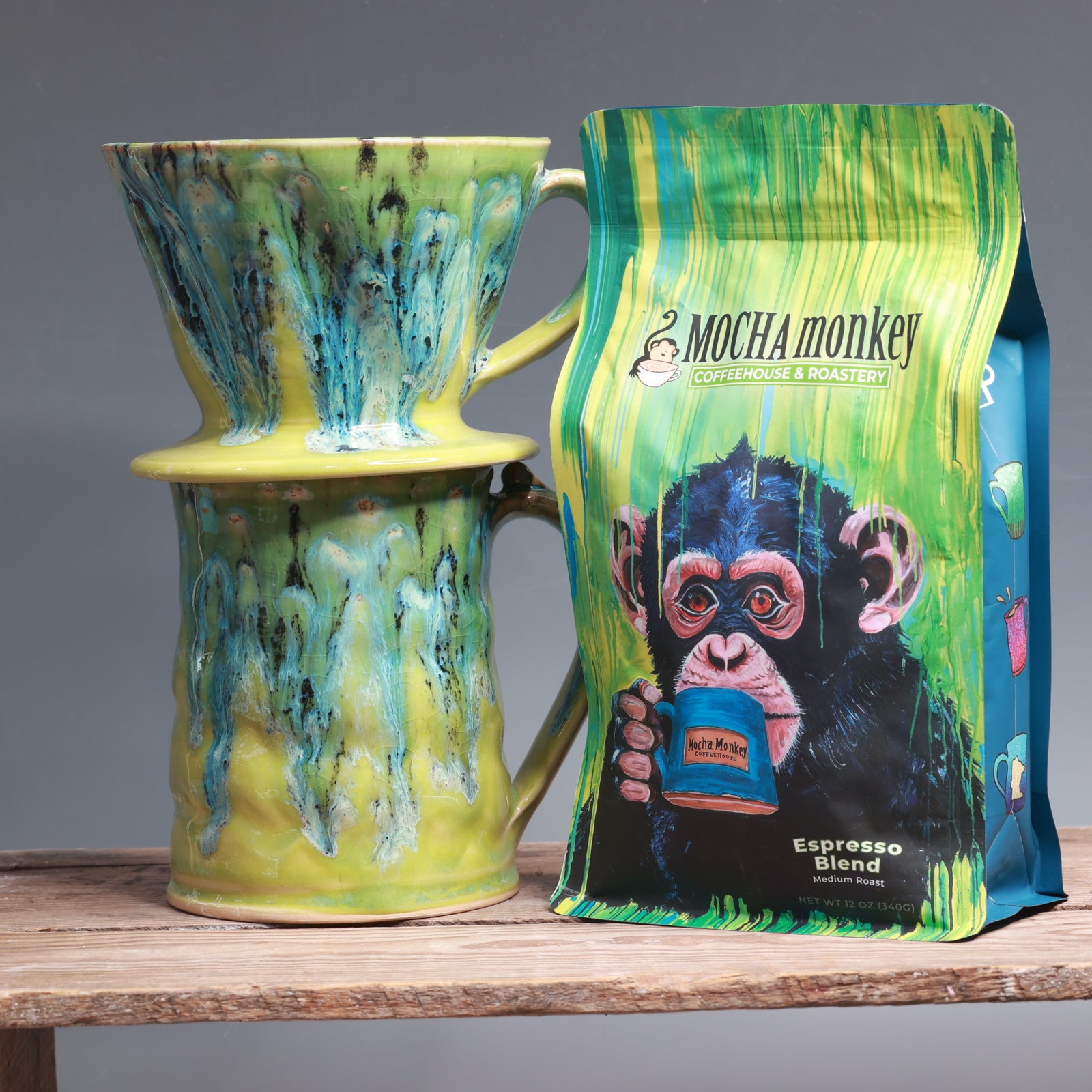 Handcrafted Mocha Monkey Pottery Mug